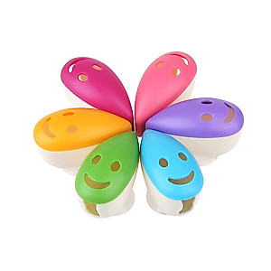 Beavorty Smile Face Toothbrush Holders Suction Cup for Houseware 4pcs (Random Color)