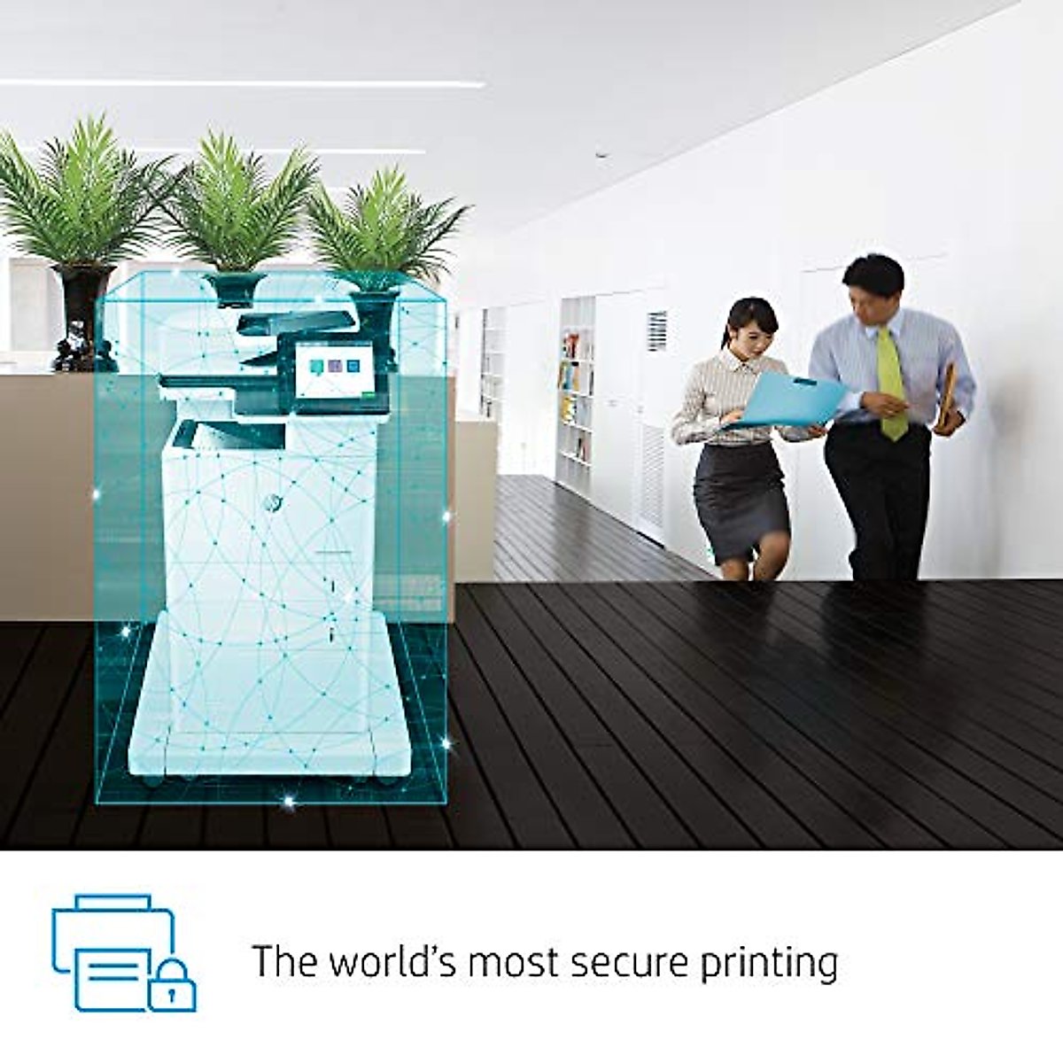 HP LaserJet Enterprise MFP M635fht Monochrome All-in-One Printer with built-in Ethernet, 2-sided printing, extra paper tray & wheeled stand (7PS98A)