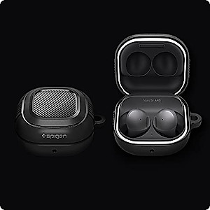 Spigen Rugged Armor Designed for Galaxy Buds2 Pro Case (2022) / Galaxy Buds 2 Case (2021) / Galaxy Buds Pro Case (2021) / Galaxy Buds Live Case (2020) - Matte Black