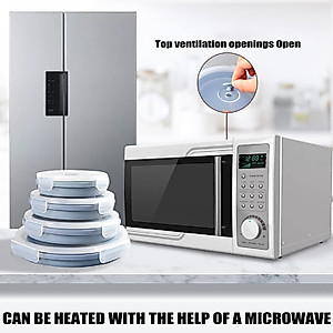 BESUNTEK Collapsible Bowls, Silicone Food Storage Containers with Lids, Set of 4 350/550/800/1200ml Silicone Lunch Containers Leftover Food Containers Leak-Proof Airtight Microwave & Dishwasher Safe