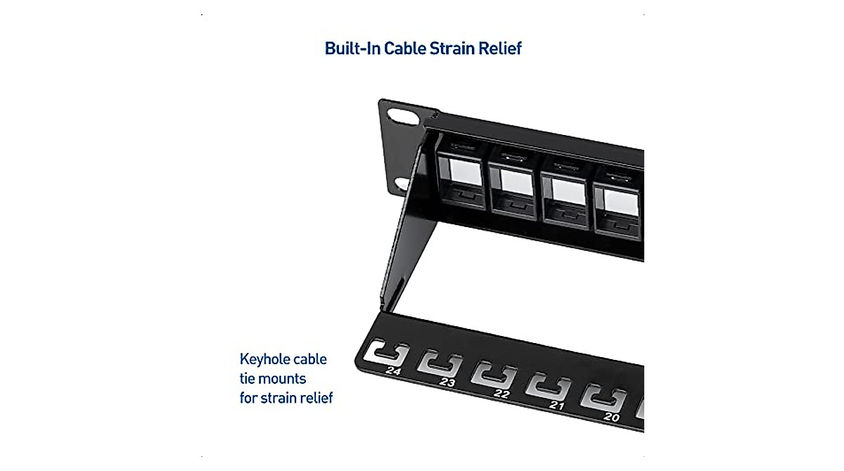 24 Port Keystone Patch Panel - Rack & Wall Mount