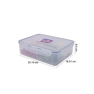 LOCK & LOCK Rectangular Food Container with Divider, Short, 16.2-Cup, 131-Fluid Ounces