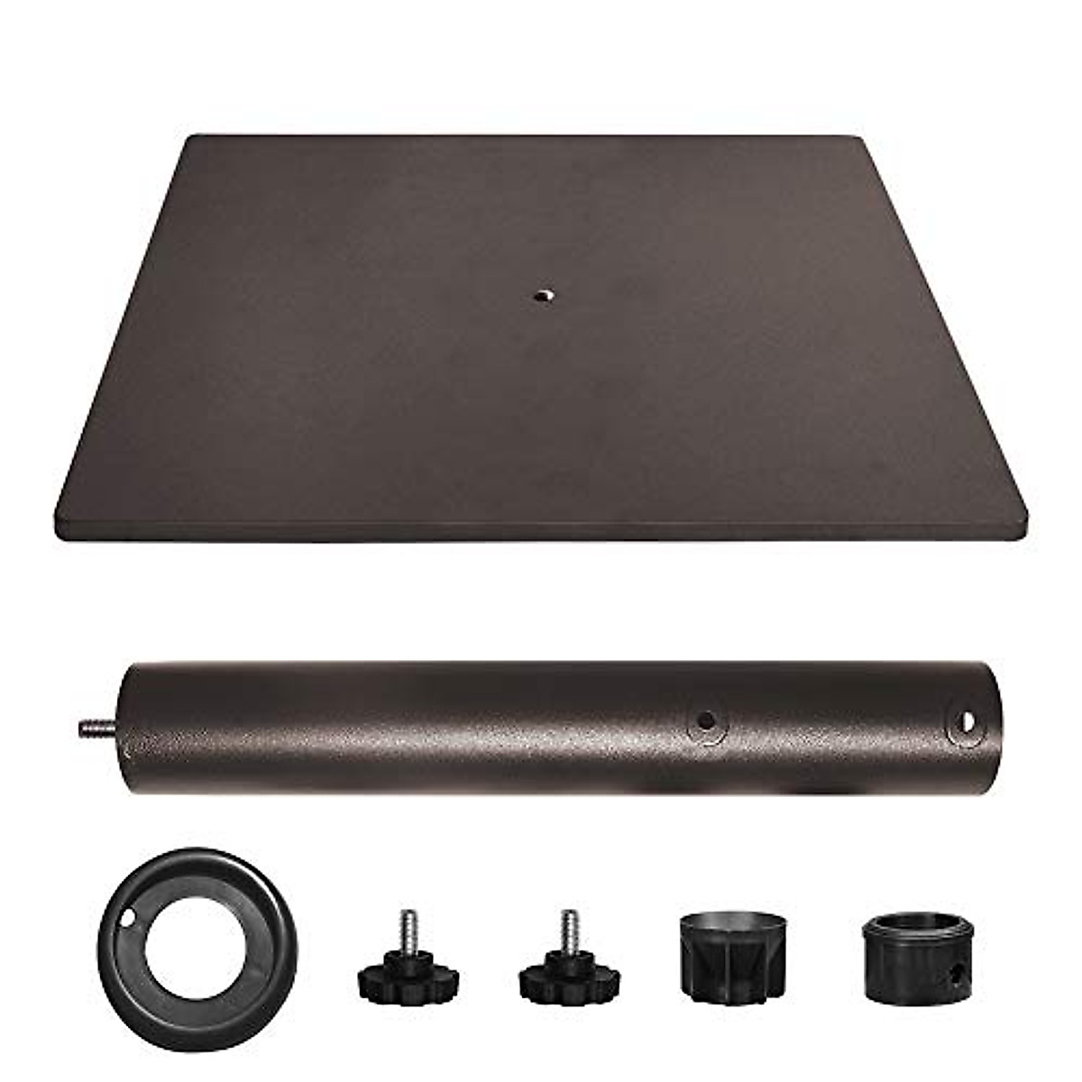 EliteShade USA Up to 160 lbs Square Umbrella Base Steel Plate Stand Market Patio Outdoor Heavy Duty Umbrella Holder, Bonus 18.5" Square Weight Sand Bag (Sand is not Included), Reddish-Brown