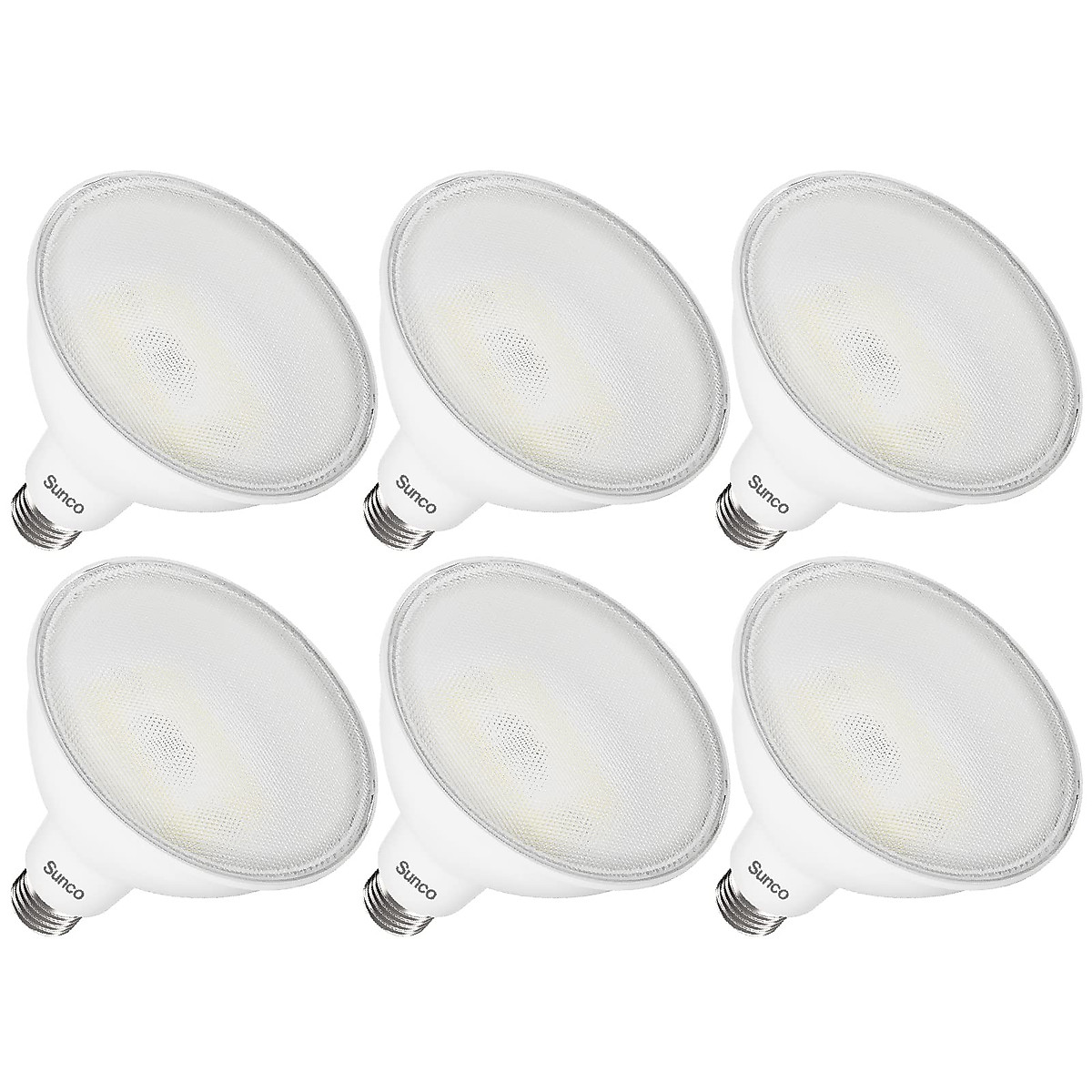 Sunco 6 Pack 2800 Lumens Outdoor Led Flood Light Waterproof PAR38 LED Bulb Dimmable, 20W=250W, 5000K Daylight, E26 Base, UL Listed