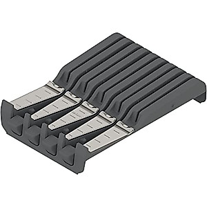 Blum Orga Line Knife Holder 177, 5 mm x 260 mm – KS Dusty Grey/Stainless Steel, Pack of 1, 6484600