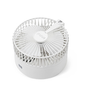 INNO Portable Fan & Essential Oil Diffuser – Foldable Standing or Desk Fan with Night Light, Air Diffuser, Humidifier – 24 Hr. Run Time, Peach Pink