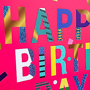 Progibbs LLC Gift Bag with Card and Tissue Paper (Pink) - Birthday Gift Bag for Presents - Party Bag with Handles for Birthday,Kids,Wedding,Celebrations,Baby Shower