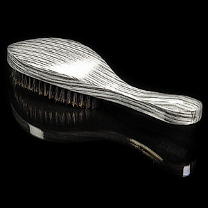 Torino Pro Wave Brushes By Brush King #520 - Medium Curve Wave Brush - Grey - Made with 100% Boar Bristles - True Texture Medium - All Purpose 360 Waves Brush for Men