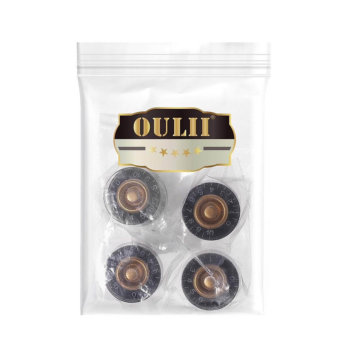 OULII Speed Control Knob with White Word for Electric Guitar 4pcs