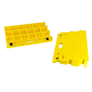 MAXXHAUL 50707 Portable Interlocking Plastic Curb Threshold Ramps Set (Yellow) for Loading Dock, Driveway, Sidewalk for Scooter, Wheelchair, Car, Truck, Motorcycle, Dolly