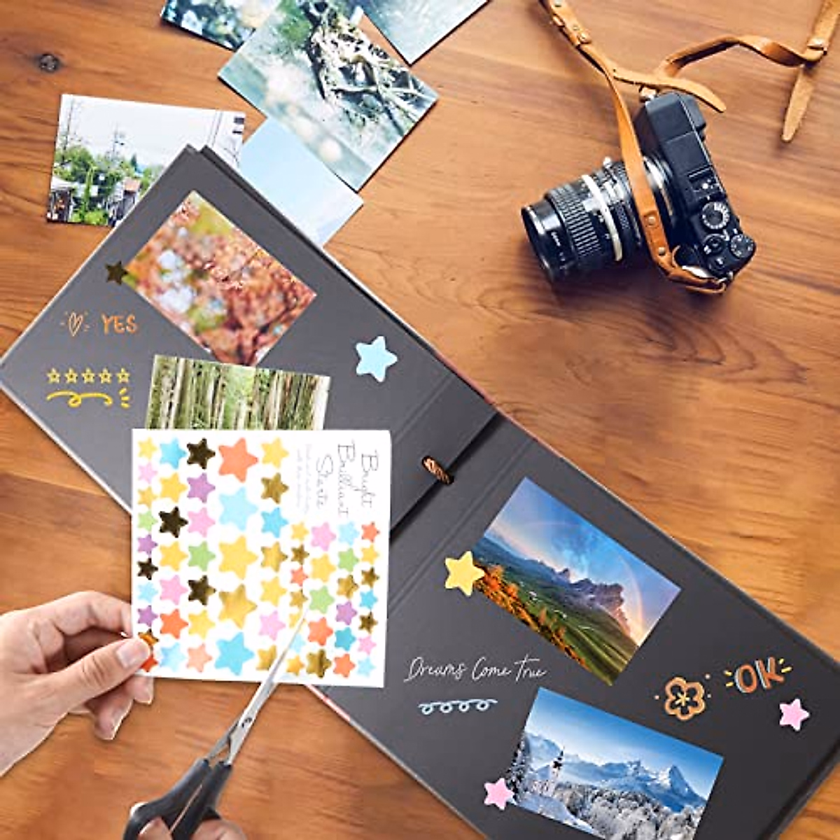 Photo Album Self Adhesive Pages Picture Collage with 80 Pages for 4x6 5x7 6x8 8x10 Scrapbook Albums Photo Book for Kids Handmade DIY Creativo álbum De Fotos Gift for Friend Valentines Families