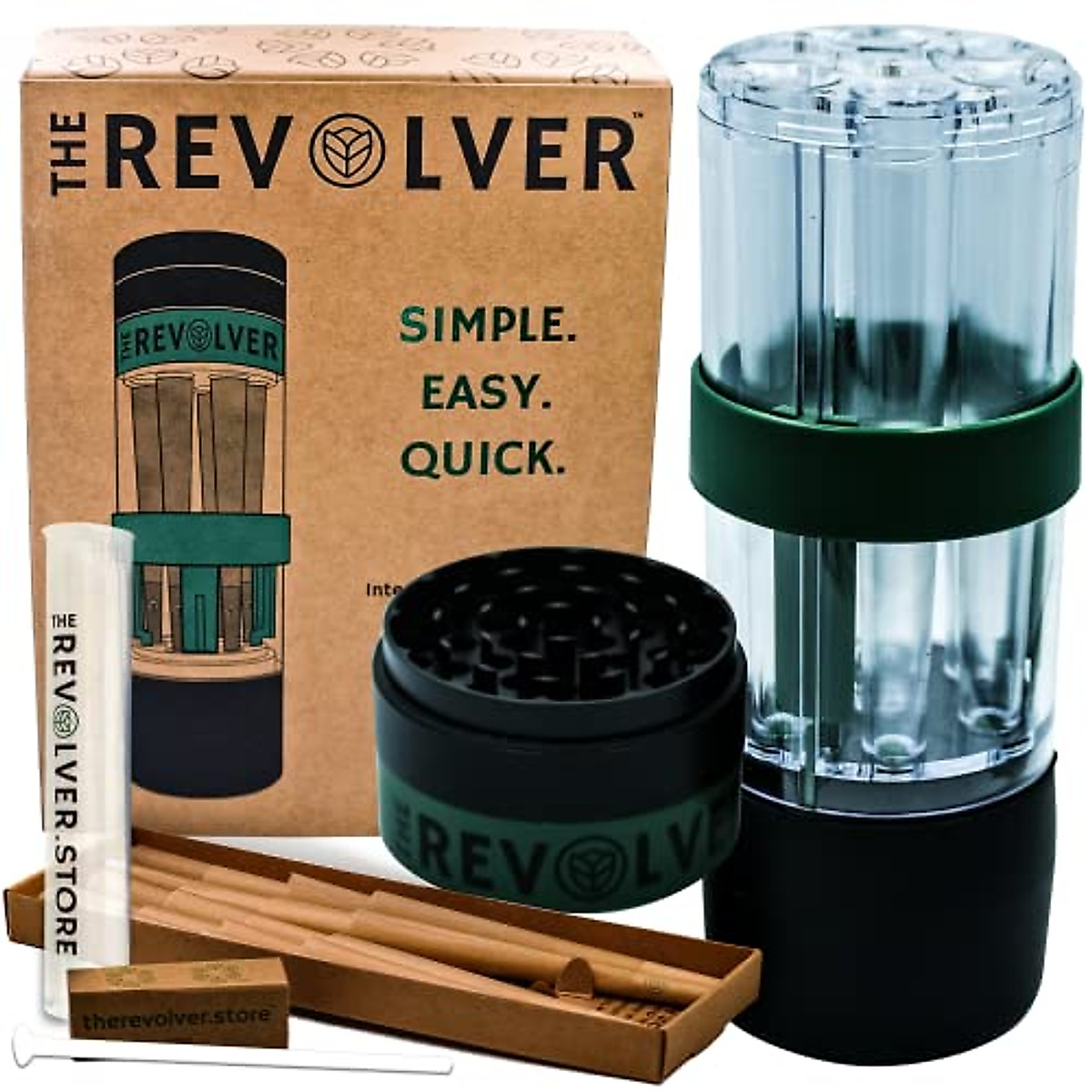 THE REVOLVER 3 in 1 Portable Herb Grinder with Storage, Lightweight and Easy to Carry Travel Herb Grinder, a Gift for your Loved Ones