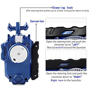 Mopogool Left Right Sparking Launcher Bey Burst Evolution Turbo Blade Battling Tops String Launcher Grip Booster B-145 DX Starter Venom Diabolos.Vn.Bl Starter Set Gaming Top Spinning Toy for Boys