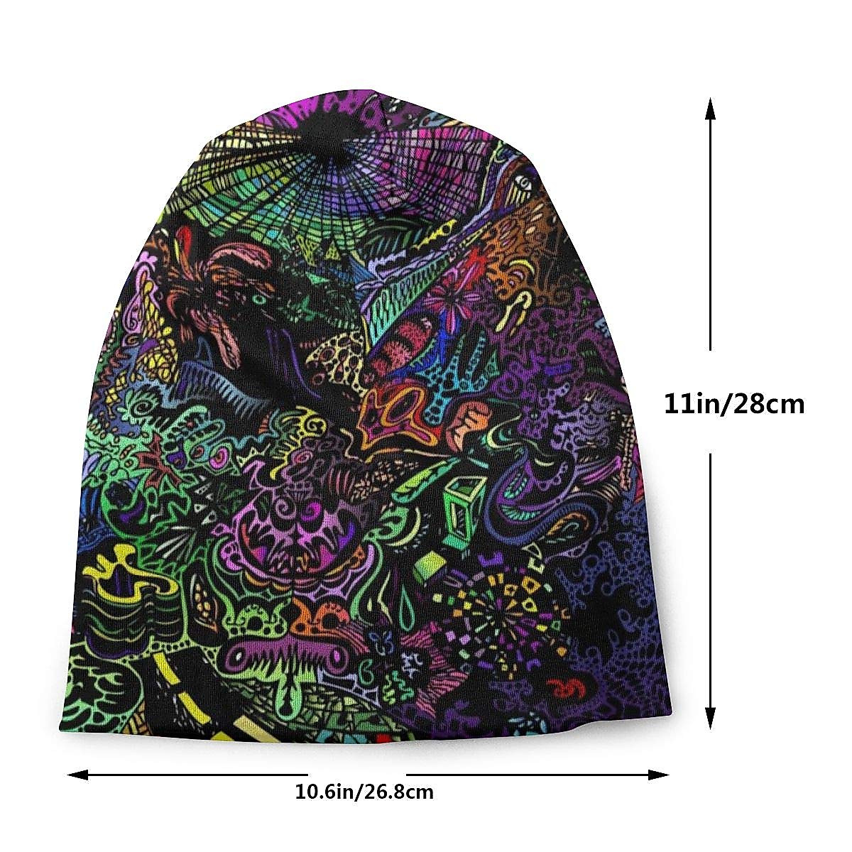 Trippy Psychedelic Art (2) Beanie Men Women Unisex Skull Knit Hat Cap