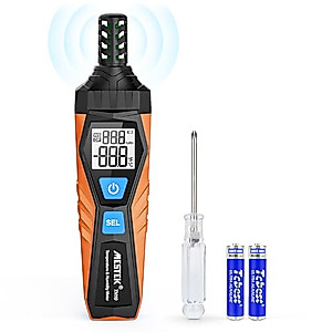 MESTEK Temperature Humidity Meter, Digital Thermometer Hygrometer with Ambient, Dew Point, Wet Bulb for Indoor Outdoor, High Precision Dual Display Psychrometer with LCD Backlight, TH10