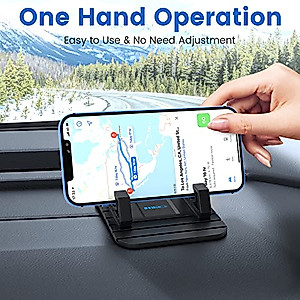 MEIDI Dashboard Phone Holder, Car Phone Holder Mount, Silicone Cell Phone Holder Mat, Non-Slip Desk Phone Holder for Car, Compatible with All Smart Phones