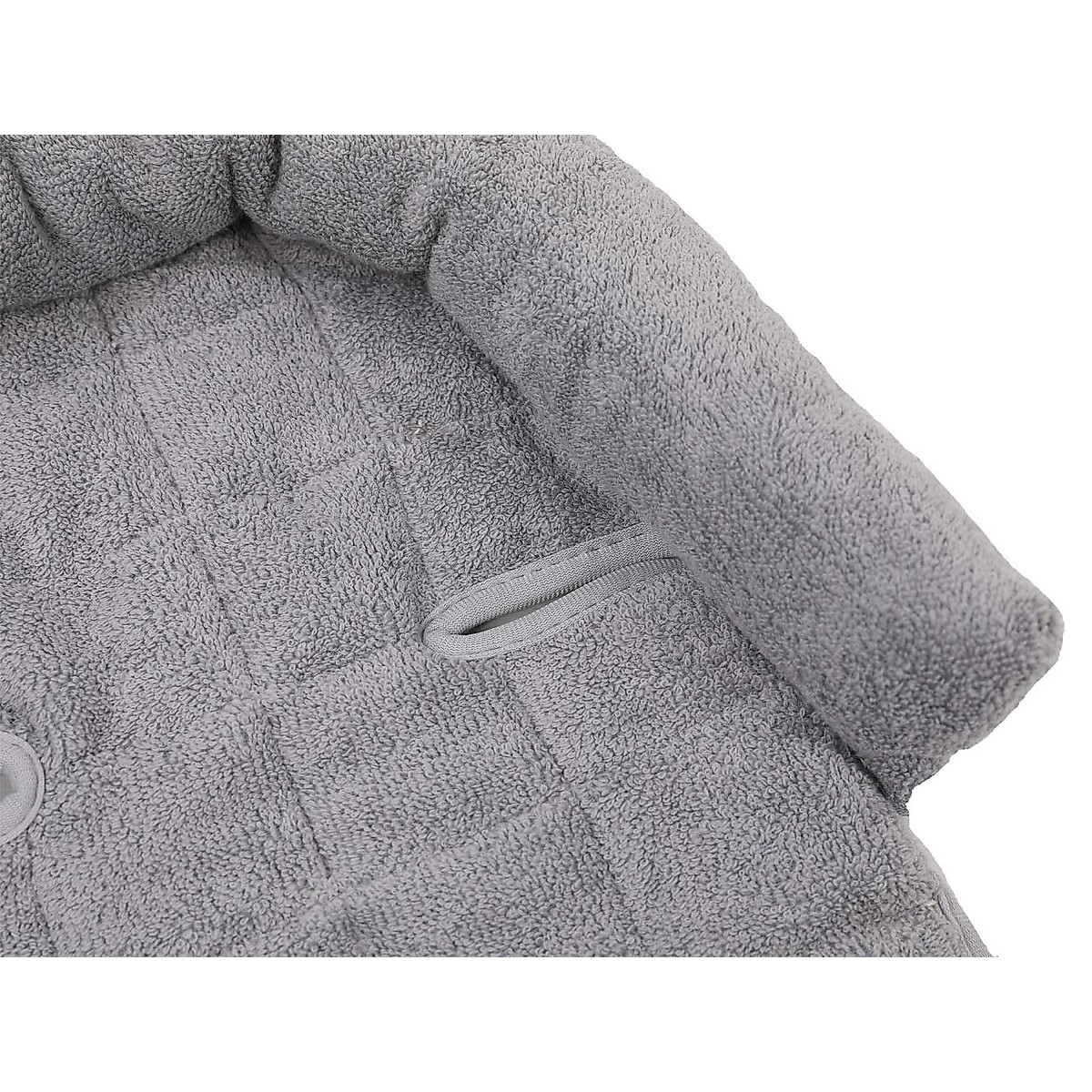 Long-Ci 2-in-1 Baby Insert Cushion Pad with Head Neck Body Support Pillow in Plush Terry for Newborn (Gray Beige)