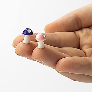 Exasinine 60 Pcs Mini Mushroom Tiny Mushroom Resin Mushroom Decor Miniature Figurines Fairy Garden Miniature Moss Landscape DIY Terrarium Crafts for Home DéCor