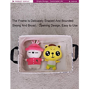 INGHUA Rectangular Storage Basket Fabric Organizer Bin for Toys,Books,Clothes,Gifts,Pets-Perfect for Home,Office,Nursery,Dorm,Shelf(Rec Grey Arrow)