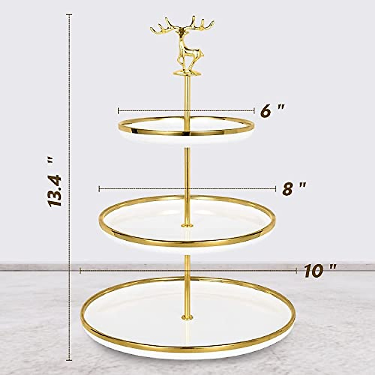 3 Tier Porcelain Cake Stand，Afternoon Tea Stand，3 Tier Cupcake Stand for Party，Dessert Table Display Set，Cupcake Stand for 24 Cupcakes，Tiered Tray Stand，Three Tier Dessert Stand