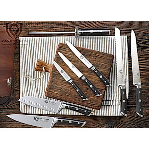 The Gladiator Series Elite 8-Piece Knife Block Set Gift Set Bundled with The Dalstrong Premium, Extra-Large Whetstone Kit - #6000/#1000 Grit with Stand