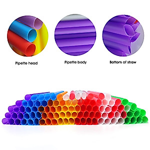 MYJIE 100 Pcs Jumbo Smoothie Straws Boba Straws,Individually Wrapped Multi Colors Disposable Plastic Large Wide-mouthed Milkshake Bubble Tea Drinking Straw(0.43" Diameter and 9.45" long)