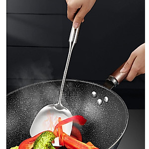 Stainless Steel Wok Spatula, Wok Utensils for Carbon Steel, Wok Tools Professional Set, 3-Pieces 304 Stainless Steel Cooking Utensils All Metal