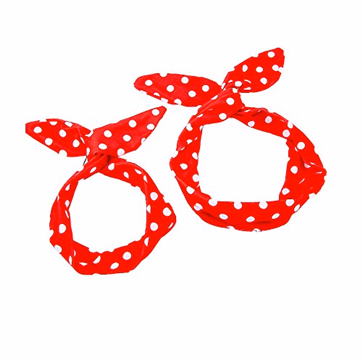 MineSign Women Baby Headband Bowknot Retro Wired Hair Bands (Red Polka Dot)