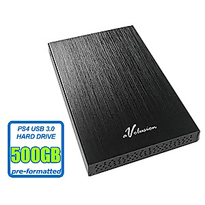 Avolusion HD250U3 500GB USB 3.0 External Gaming Hard Drive (for PS4, Pre-formatted) - 2 Year Warranty