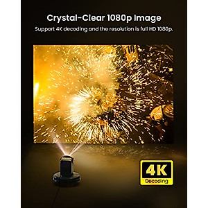 4K Supported Mini Projector, ETOE D2 EVO Android 9.0 Projector, Video Projector with ESPN, Prime Video, YouTube, 5G WiFi & Bluetooth, Keystone Correction, Compatible with iOS/Android/Windows/USB/HDMI