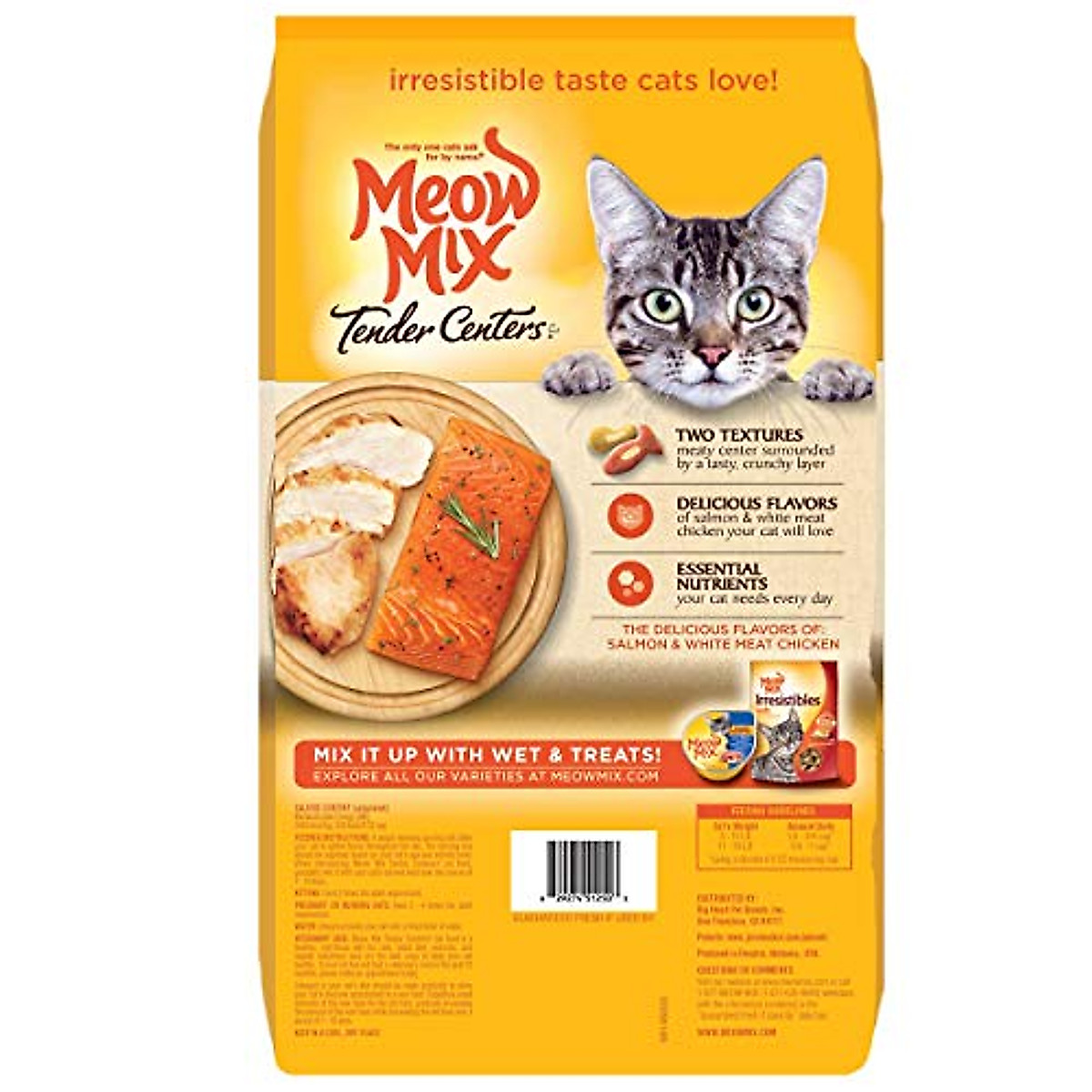 Meow Mix Tender Centers Dry Cat Food, Salmon & Chicken, 13.5 Pound Bag