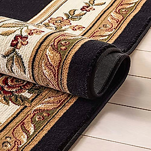 Well Woven Timeless Le Petit Palais Traditional Medallion Black Area Rug 6'7" x 9'3"