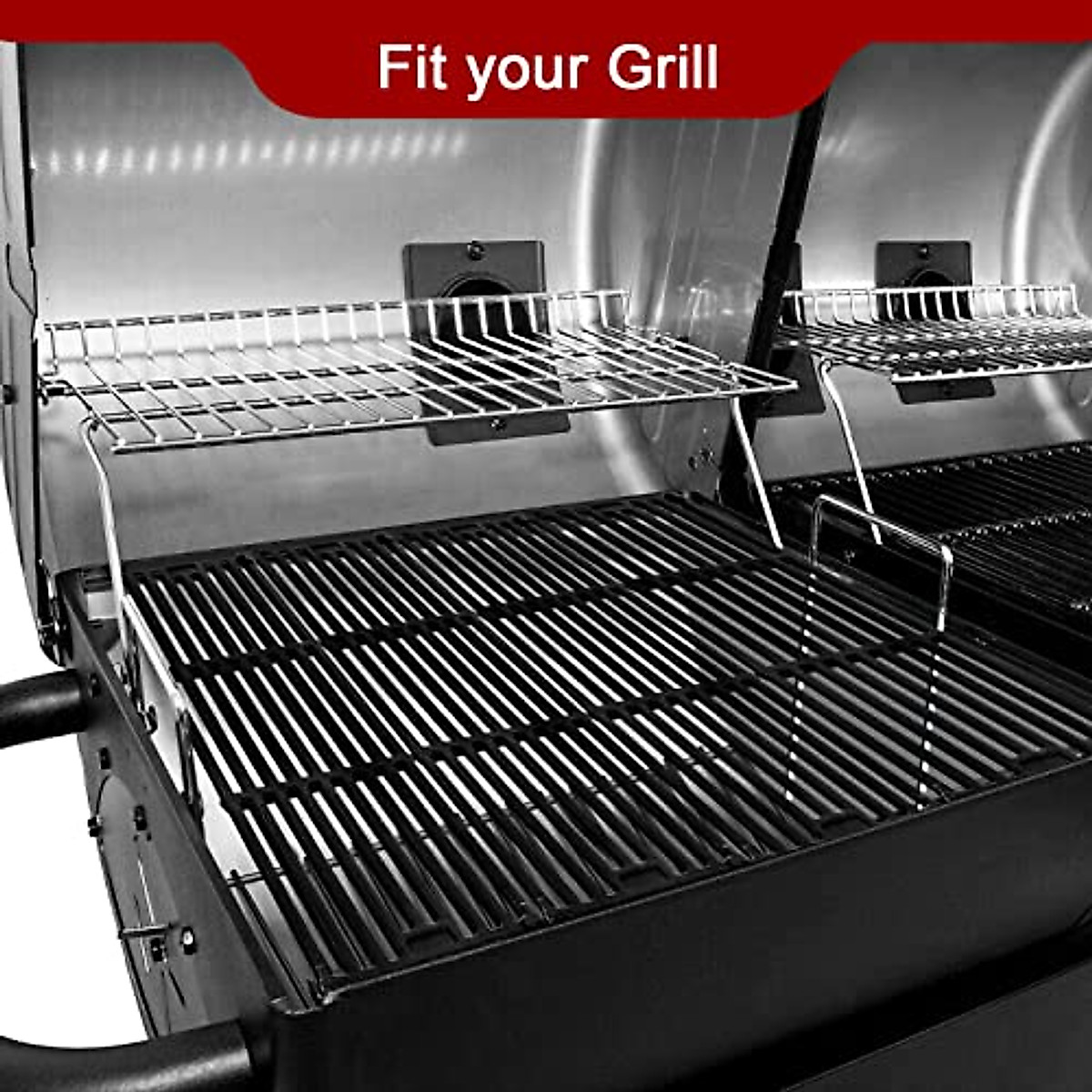 GGC Grill Grates Replacement for Chargriller 3001, 5050, 3008, 3030, 3725, 4000, 5252, King Griller 3008, 5252 and Others, 4 PCS Dumb Light Cast Iron Cooking Grid Grate(19 3/4" x 6 3/4" Each)