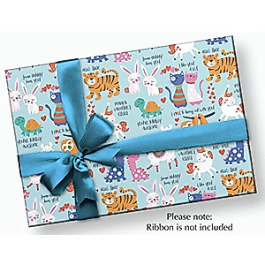 Stesha Party Kids Valentines Day Gift Wrapping Paper - Folded Flat 30 x 20 Inch (3 Sheets)