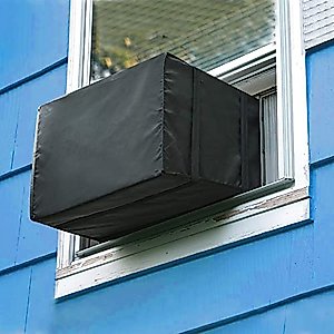 SORALEK Air Conditioner Cover for Outside Units, Universal Size, Black, Waterproof, Fits up to 21 x 16 x 15 inches