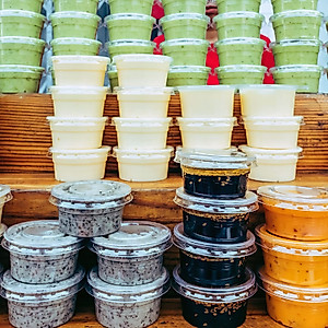 Macarrie 1000 Pieces 1 oz Containers with Lids 1 oz Portion Cups Disposable Souffle Cups Sauce Cups Salad Dressing Container Plastic Food Cups for Restaurant Picnic Birthday Wedding Dinner Party