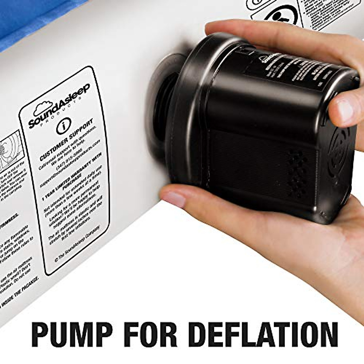 SoundAsleep Camping Series Air Mattress with Eco-Friendly PVC - Included Rechargeable Air Pump - Queen Size