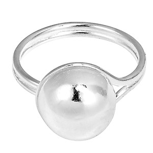 AeraVida Dainty Glamourous Dome Ball .925 Sterling Silver Ring | Statement Fashion, Promise Ring, Couple Unisex Ring | All Day Acessories | Size 9