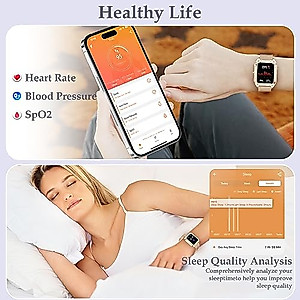 Colesma Smart Watch for Women,1.59" Small Smartwatch with Bluetooth Call, Voice Assistant Fitness Watch with Activity Tracker, Monitor Heart Rate/Blood Pressure/SpO2/Sleep for Android iPhone