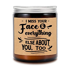 Scented Candles - I Miss Your Face & Everything Else About You Too - Thinking of You Gifts for Men - Boyfriend - Girlfriend - Lavender Scented Candles - Soy Candles