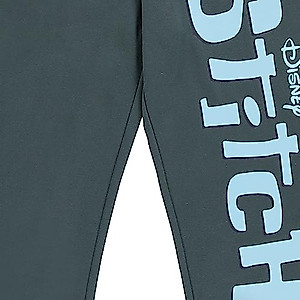 Disney Ladies Lilo and Stitch Joggers - Lilo and Stitch Varsity Athletic Jogger Sweatpants Lilo and Stitch Multi Print Sweatpants (Charcoal, Small)