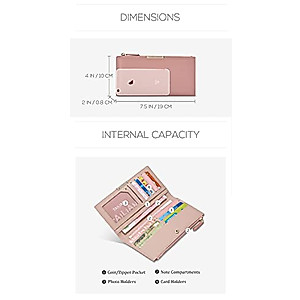 Chic Boutique De Mode Wallets For Women Large Capacity Ultra Thin Card Holder Slim Coin Purse Zip Cute Minimalist Leather Case For Girls Ladies (Black)