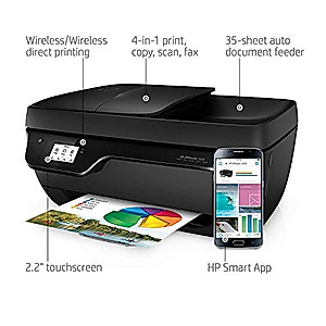 HP OfficeJet 3830 All-in-One Wireless Color Printer, HP Instant Ink, Works with Alexa (K7V40A)