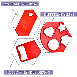 Akamino Pancake Making Mold Fried Egg Mold Reusable Silicone Pancake Maker with 4 Cavity (Heart Round Star) - 4 Pieces