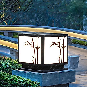 BEMITH Solar Flame Post Lamp Outdoor Three Modes Outdoor Stigma Lamps High Brightness Flickering Flame SMD LED Lighting Solar Powered Fence Column Light, Fit 4x4, 5x5 Or 6x6 Wooden Posts
