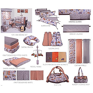 Bacati Construction Multicolor Boys Cotton Nursery Storage Caddy