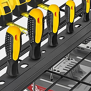 OSYRGUBIOE Power Tool Organizer with 4 Hooks Heavy Duty 7 Drill Holder Wall Mount Garage Tool Organizers and Storage Utility Storage Rack for Cordless Drill Charging Station…