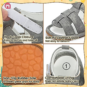 Meckior Baby Infant Boy Girl Sandals Newborn Non-Slip Soft Rubber Sole Sandals for Baby Boys Open-Toe Outdoor Casual Summer First Walkers Shoes