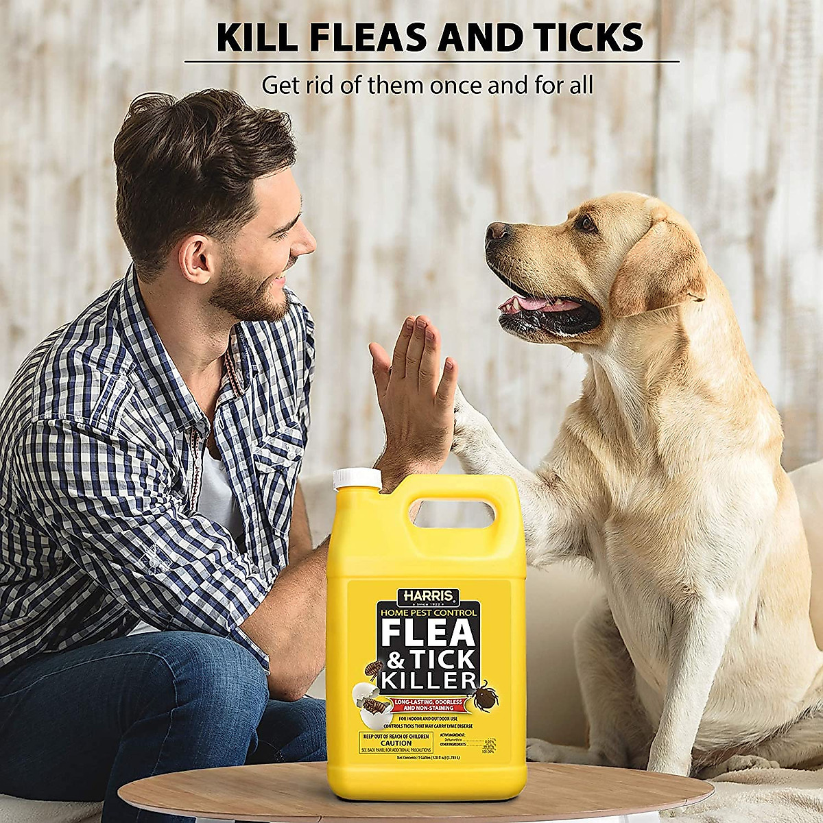 Harris Flea and Tick Killer, Liquid Spray with Odorless and Non-Staining Extended Residual Kill Formula (2-Pack, Gallon)