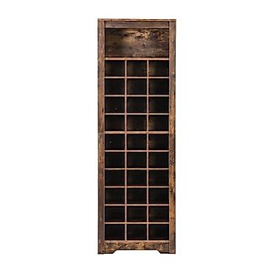 Goohome Stylish Design 30 Shoe Cubby Console, Contemporary Free Standing Tall 10-Tier Shoe Storage Cabinet with Multiple Storage Capacity and Versatile Use for Hallway, Entryway, Space-Saving